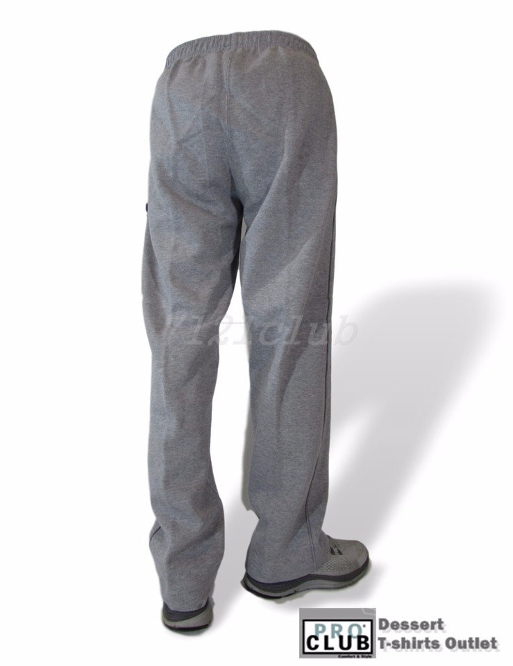 PRO CLUB Men's Sweatpants Fleece Jogger Pants Standard Fit Open Bottom ...
