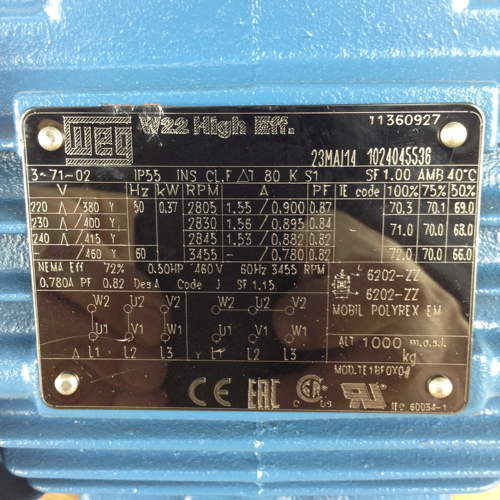 0.37K31AL2712B3 WEG 71-2P 0,37kW 230/400V B3 CI | eBay