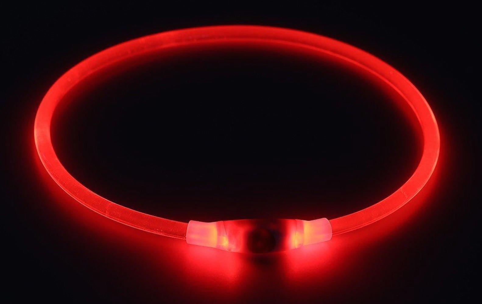 RECHARGEABLE LED PET GLOW TUBE COLLAR dog cat safety neck flash light ...