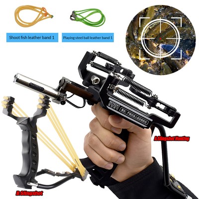 Hunting Fishing Slingshot Heavy Duty High Velocity Catapult Laser Shoot ...