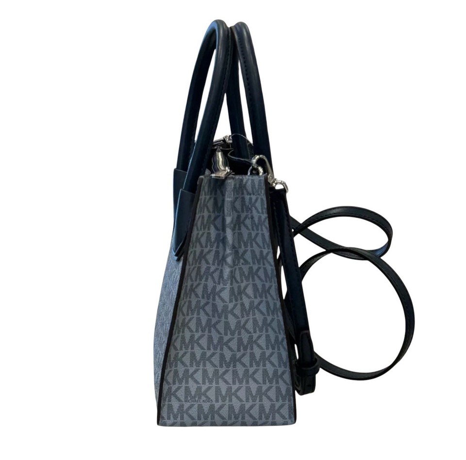 MICHAEL KORS MERCER MD SATCHEL SHOULDER MESSENGER BAG MK NAVY MULTI ...
