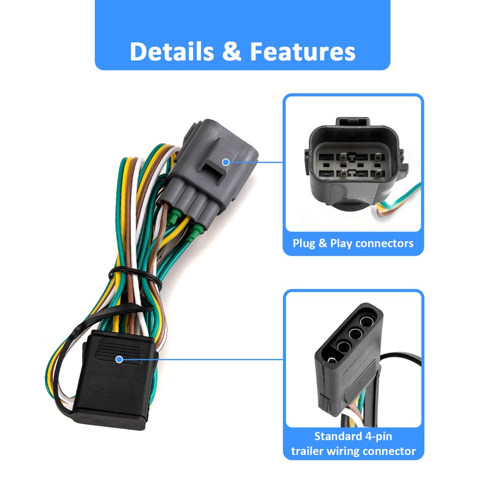 For 2013-2016 GMC Acadia - Trailer Tow Light Wiring Harness Connector ...
