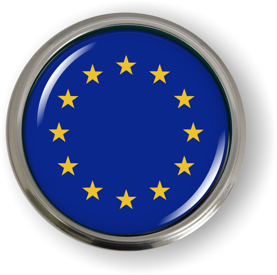 Flag of Europe-European Union- Domed Emblem Badge Car Sticker Chrome ...