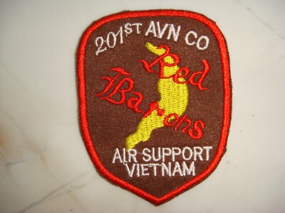 US 201st AVIATION COMPANY AIR SUPPORT RED BARONS, VIETNAM WAR PATCH | eBay