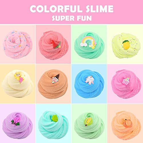 Fluffy Cloud Slime, 12 Pack Cloud Slime Kit with Candy Ice Cream Cute ...
