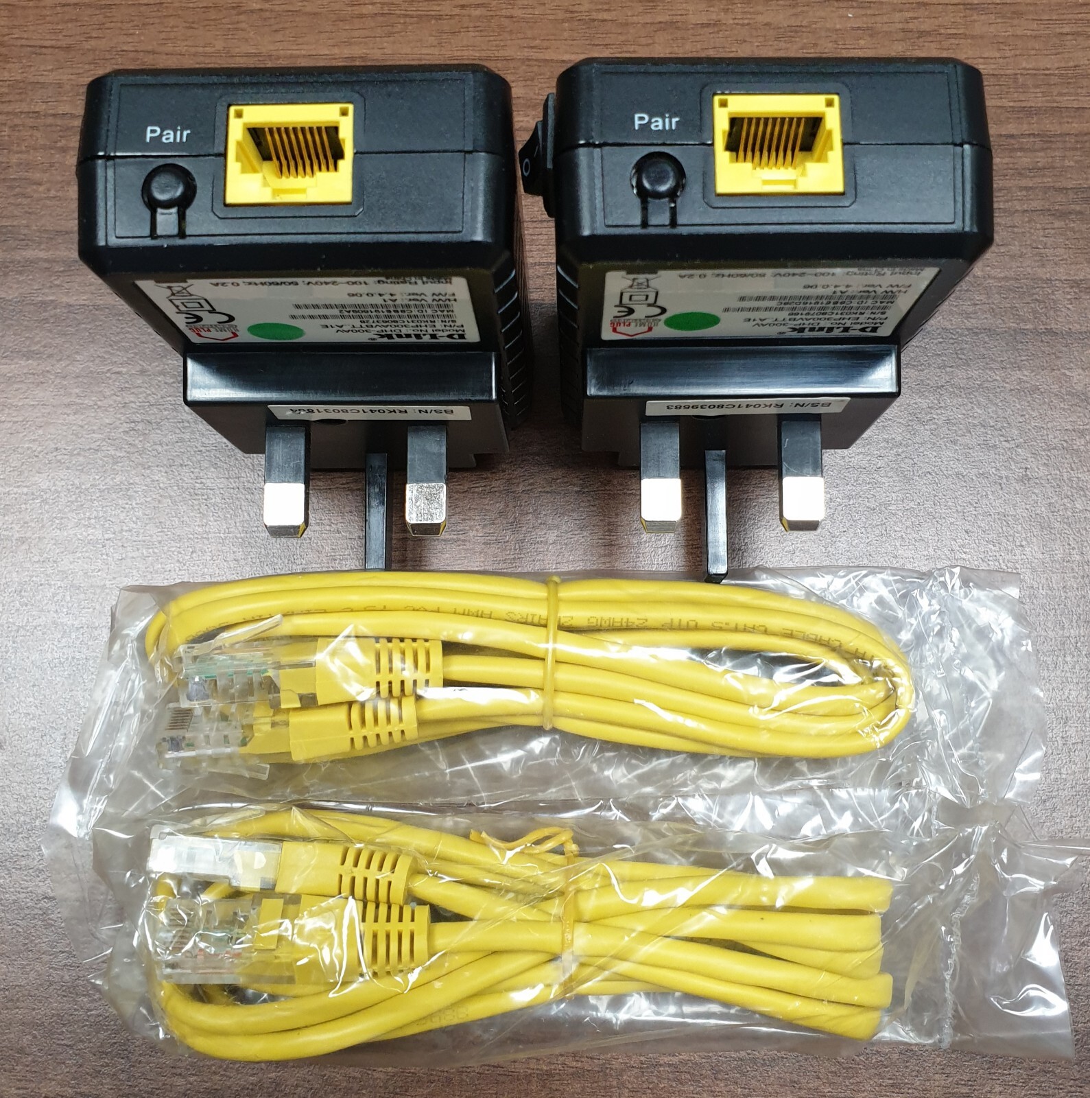 2 x D-Link DHP-300AV Powerline Adapters Homeplugs TalkTalk BT Sky ...