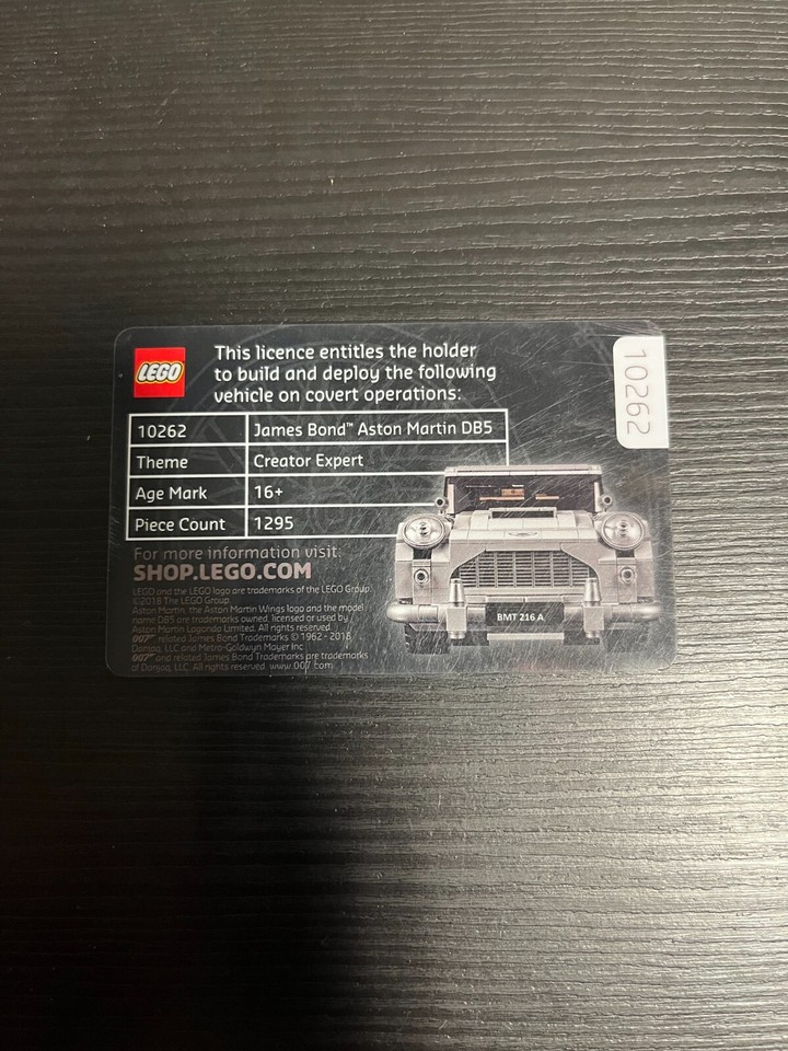 LEGO License to Build Card from set 10262 Lot O612 | eBay