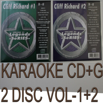 LEGENDS SeRIES KARAOKE 2 CD+G CLIFF RICHARD VOL-1+2 NEW IN VINYL with ...
