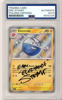 PSA Eric Stuart Signed Electrode 134/091 Sv: Paldean Fates Holo Pokemon ...