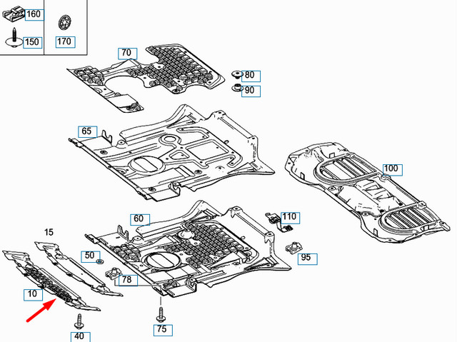 Mercedes-Benz Gl-class X166 Front Underbody Cover A1665240130 OEM for ...