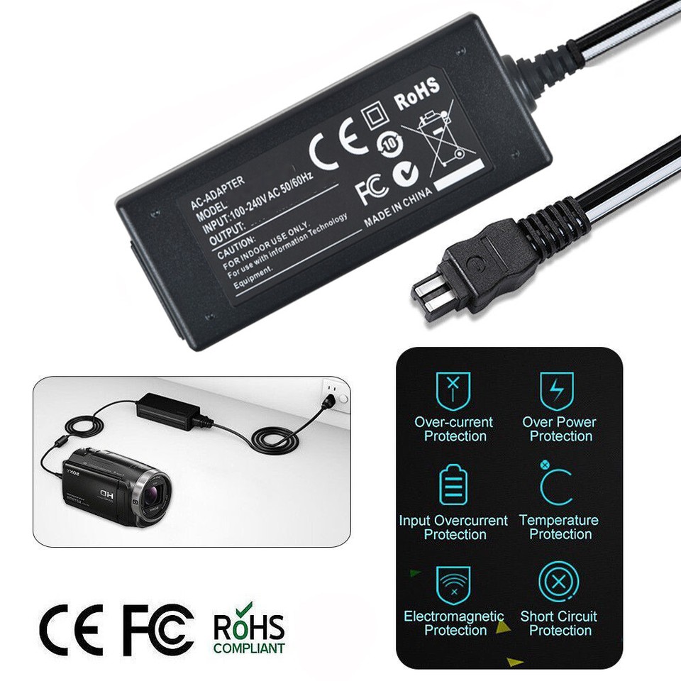 AC Adapter Charger Power for Sony Handycam DCR-SR55 DCR-SR65 DCR-SR60 ...