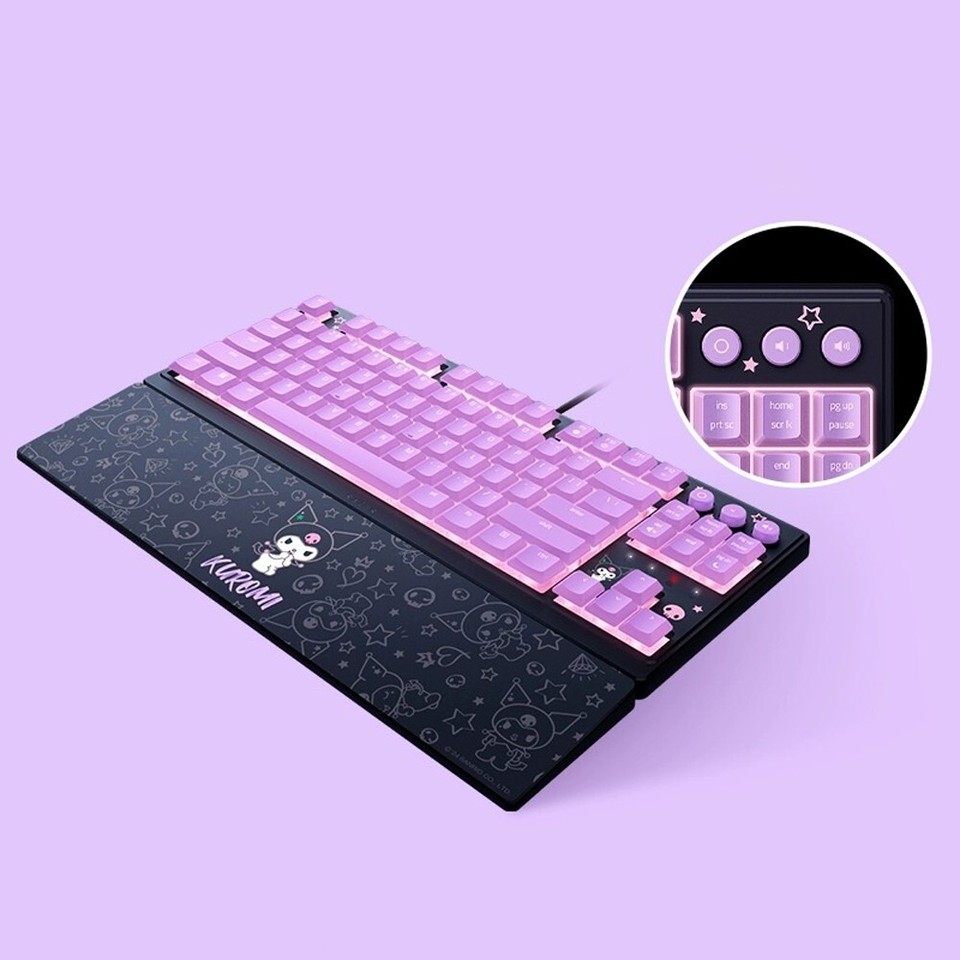 New Razer x Sanrio Kuromi Mechanical Keyboard RGB Backlit Slim With ...