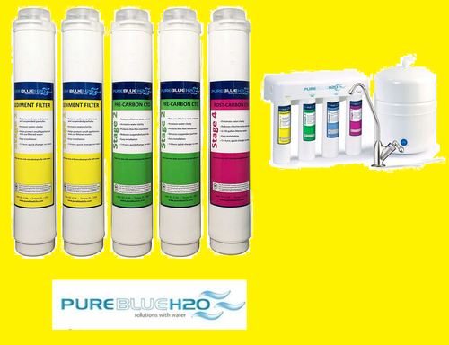 Pure Blue H2O Filter 5PC Reverse Osmosis Filter System Replacement ...