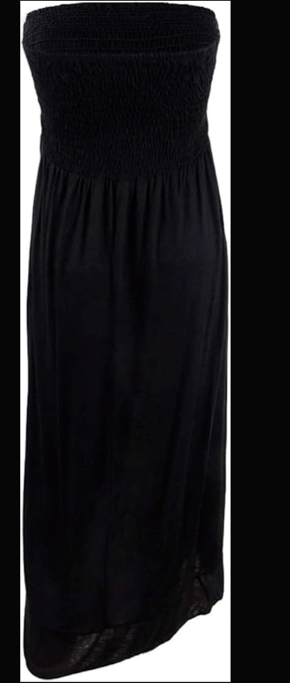 Raviya Women's Pull Over Ruffle Swimsuit Cover Up Solid Black Size 0X ...