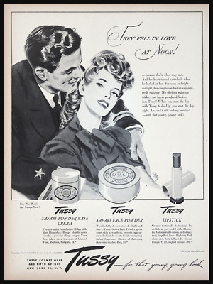 1944 TUSSY Cosmetics Woman WW2 Soldier Fell in Love at Noon Vintage ...