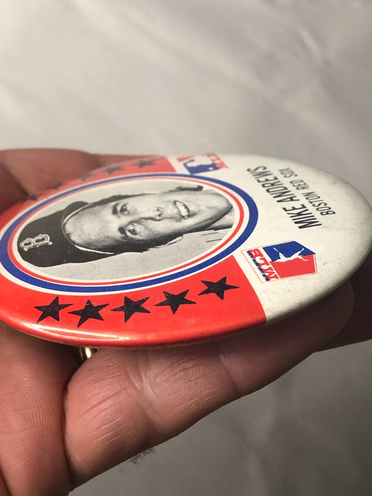 Mike Andrews Boston Red Sox Baseball Pin Back Button Large 3.5" 1969 ...