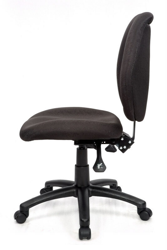 YS Design Sabina Ergonomic Office Chair Medium Back No Arm Fabric Black ...