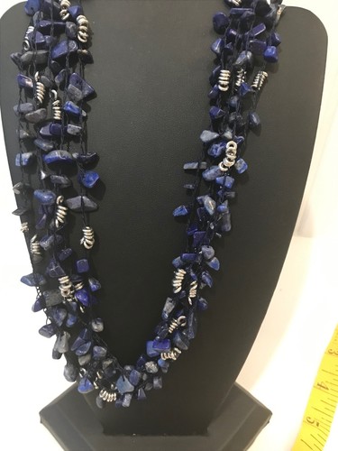 Kenneth Cole Natural Stone Lapis Multi strand Necklace | eBay