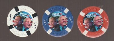 Texas Hold 'em Bush Cheney 04 poker chip set | eBay