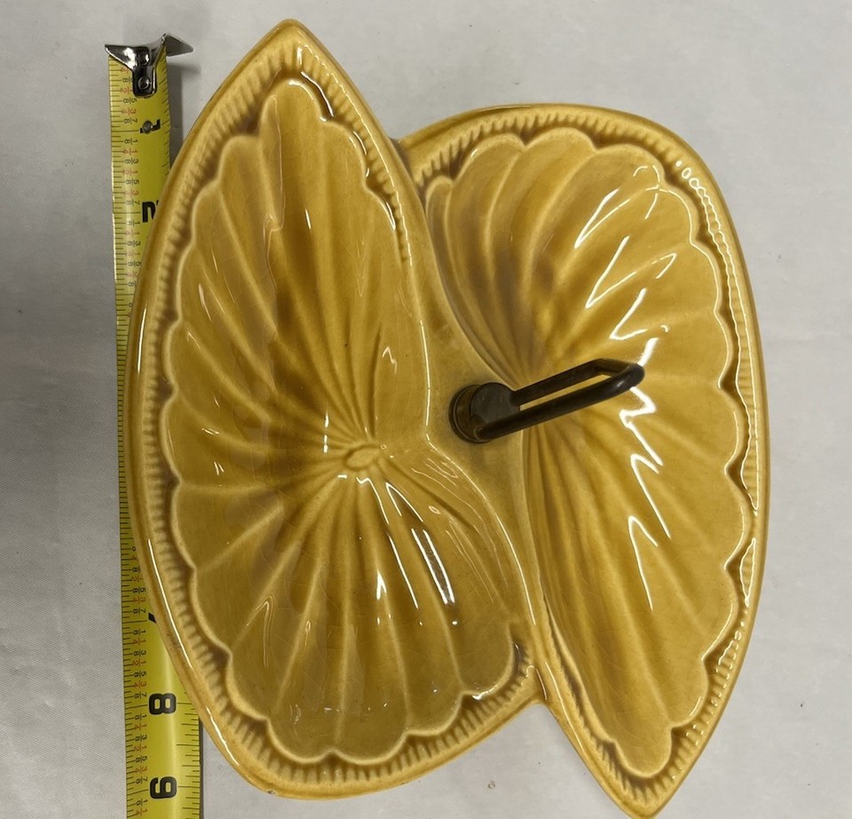 California Pottery Vintage Glazed Gold Divided Serving Dish Or Ashtray ...