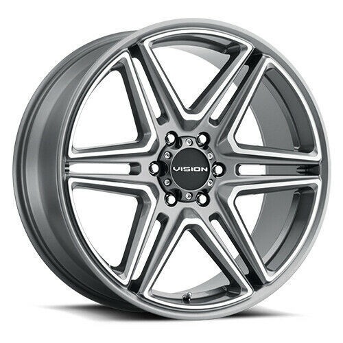 20x9 Vision 476 Wedge Gunmetal Machined Wheel 5x5.5 (15mm) | eBay