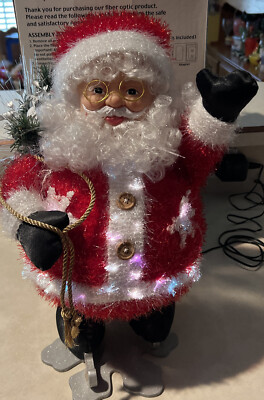 Fiber Optic Animated Santa Clause, Works. Sz-16x8, Vintage 90’s | eBay