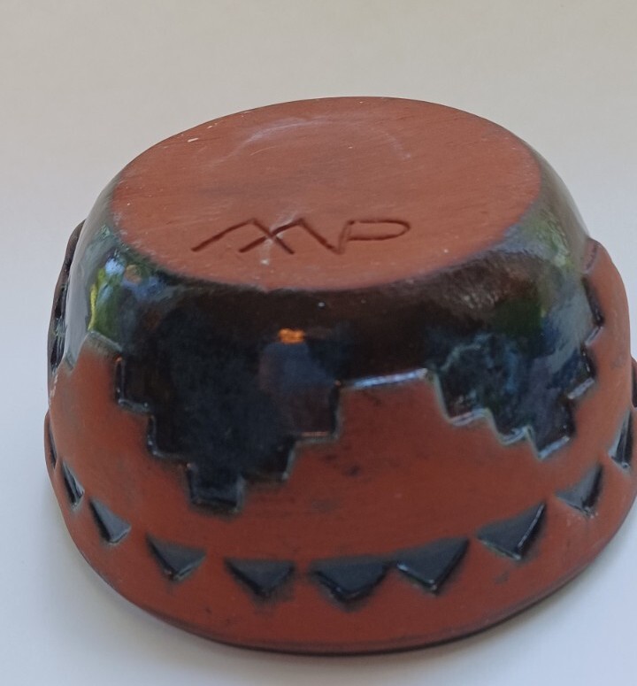 Mountainside MP Art Pottery Red Clay Aztec Design with Brown Glaze | eBay