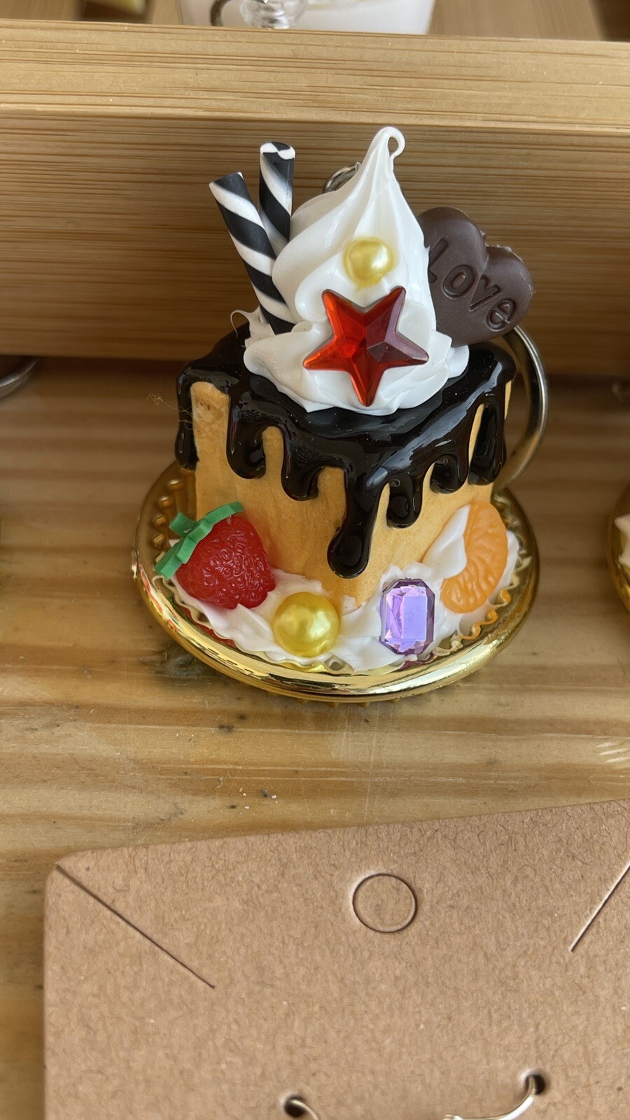 Cute Cake Miniature Ice Cream Sundae Smoothie Keychain Bag Charm US ...