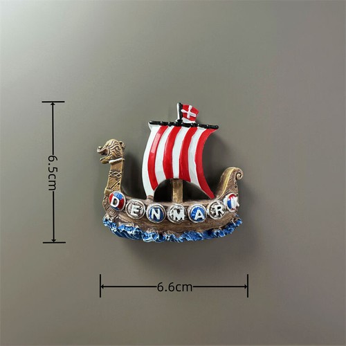Denmark Pirate Ship Tourism Travel Souvenir Gift 3D Resin Fridge Magnet ...