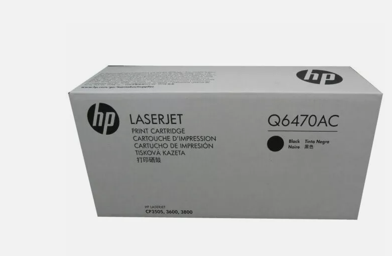 Genuine HP Q6470AC Black Toner Cartridge HP LaserJet CP3505, 3600, 3800 ...