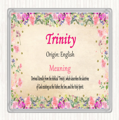 Trinity Name Meaning Drinks Mat Coaster Floral | eBay UK