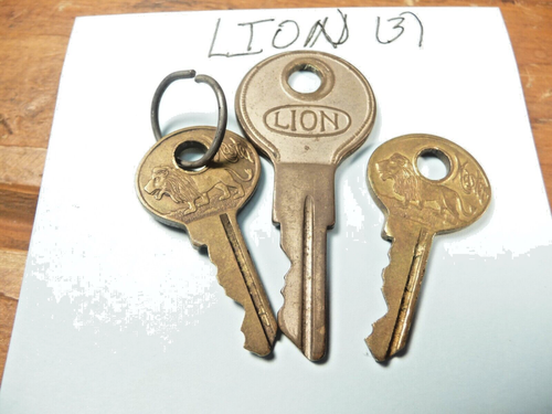 Lot of 3 LION Keys 2 marked MASTER LOCK Vintage | eBay