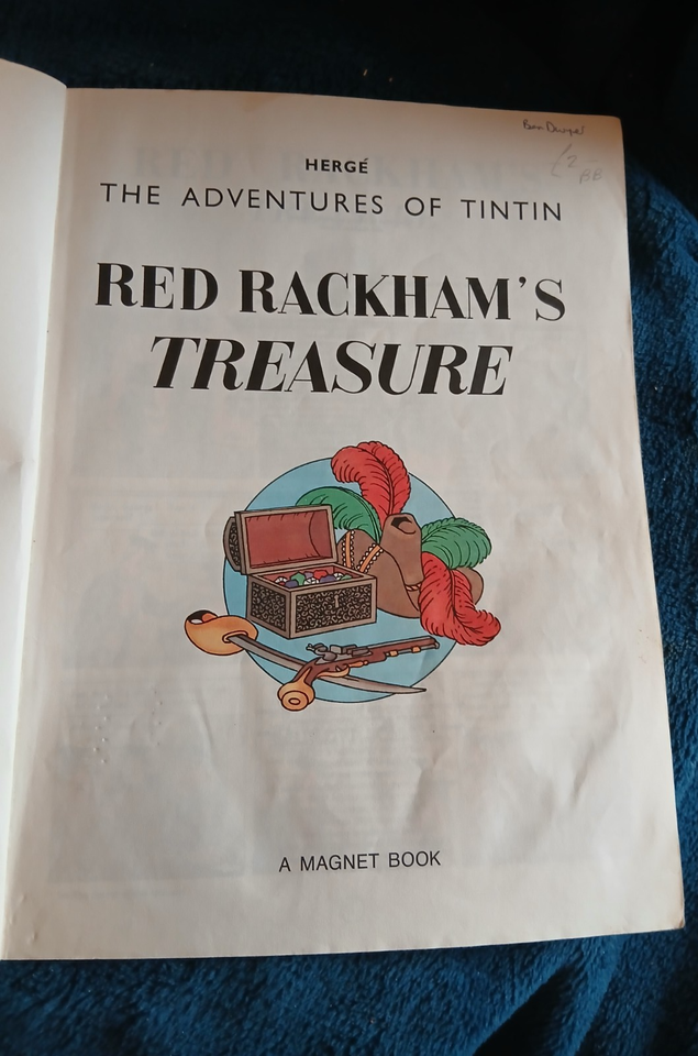 HERGE ADVENTURES OF TINTIN Book - Red Rackham's treasure (19) | eBay UK