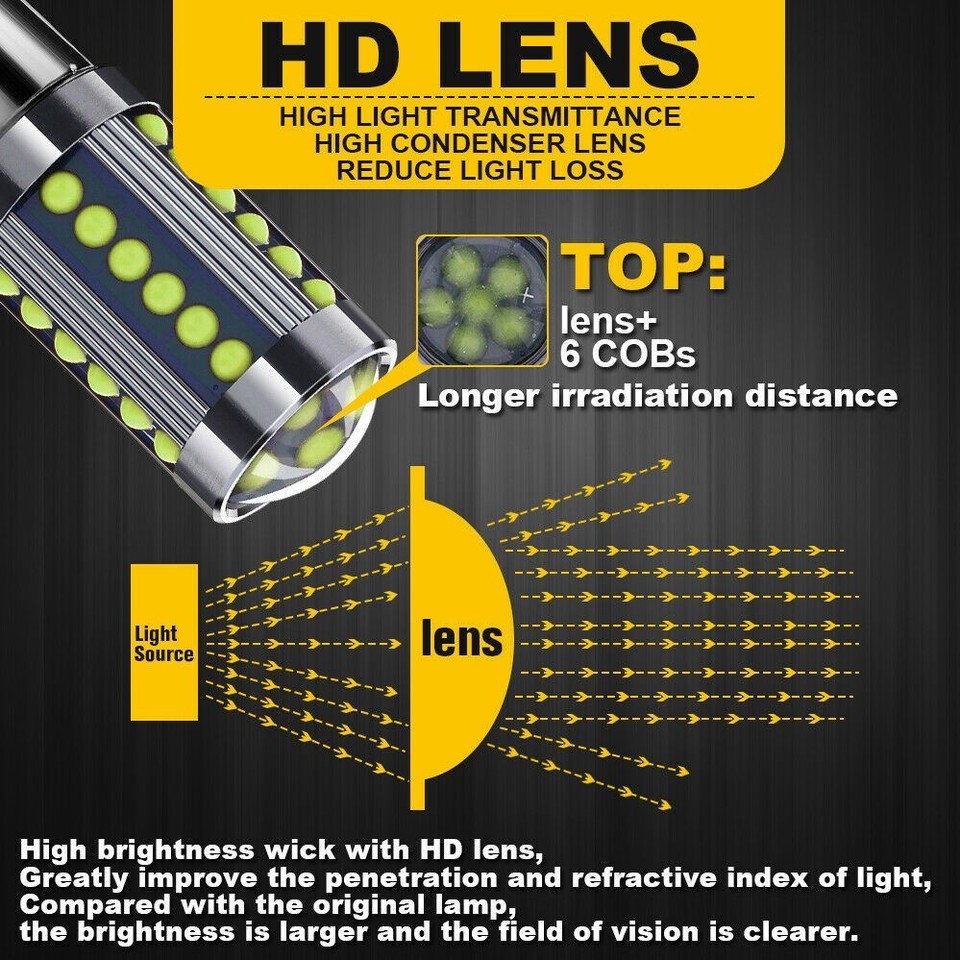 0.23A 1157 LED Bulb 2 Pcs 36 COBs Aluminum DC/AC 12V-24V Reverse Light ...