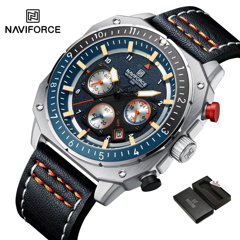 Sports Multifunction Waterproof Watches for Men Fashion Leather Luxury ...