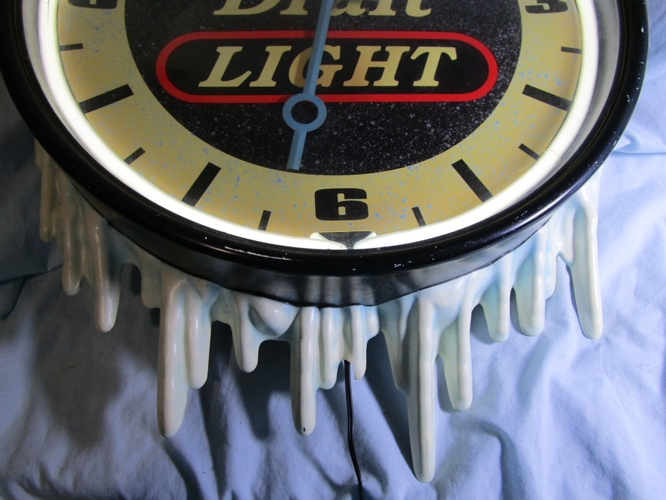 VTG Miller Genuine Draft Light Beer Neon Light Up Clock-Advertising | eBay