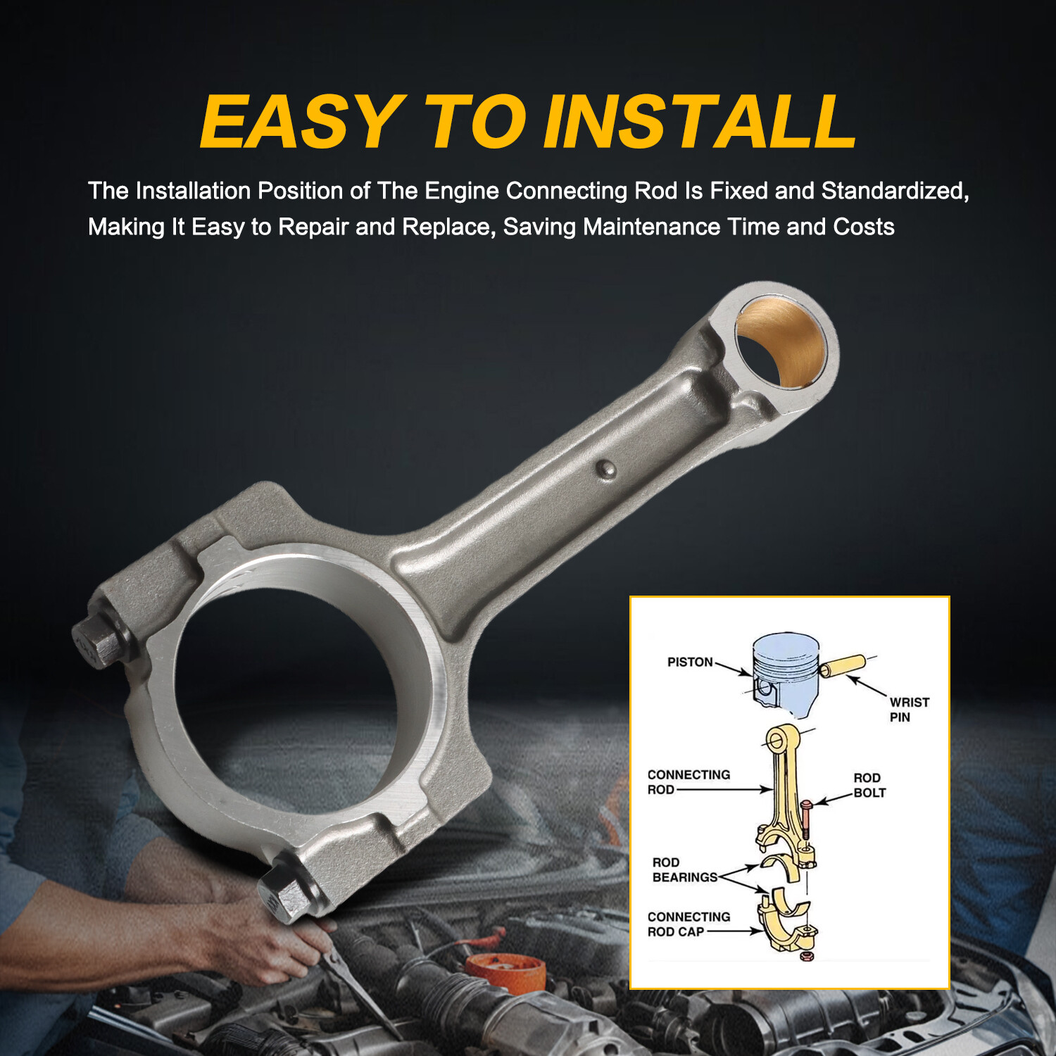 Set of 8 Floating Pin Connecting Rod for 2007-2014 GM Chevy Buick LS2 ...