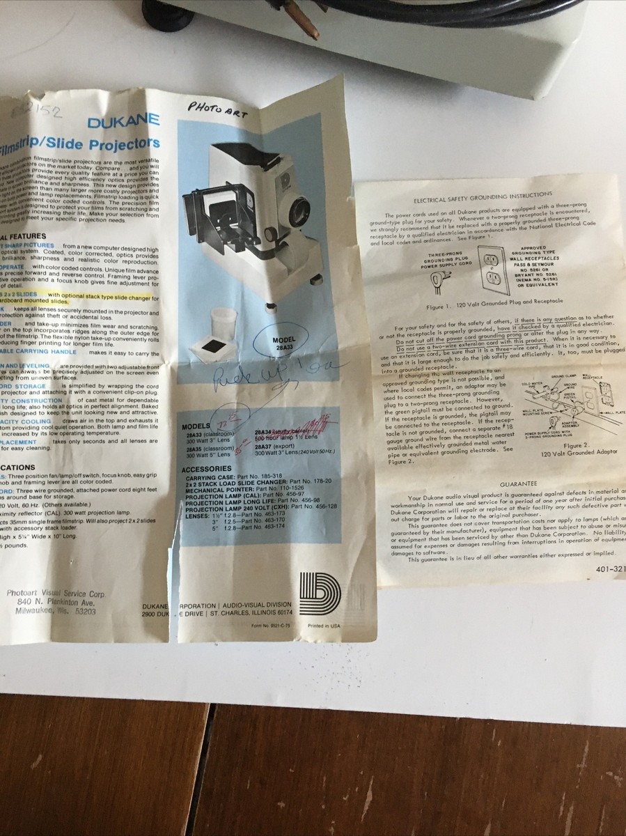 Dukane Projector Manual