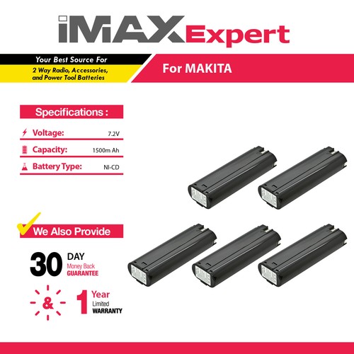 5x 7.2V 1.5Ah NiCd battery for Makita 7000 7002 7033 191679-9 192532-2 ...