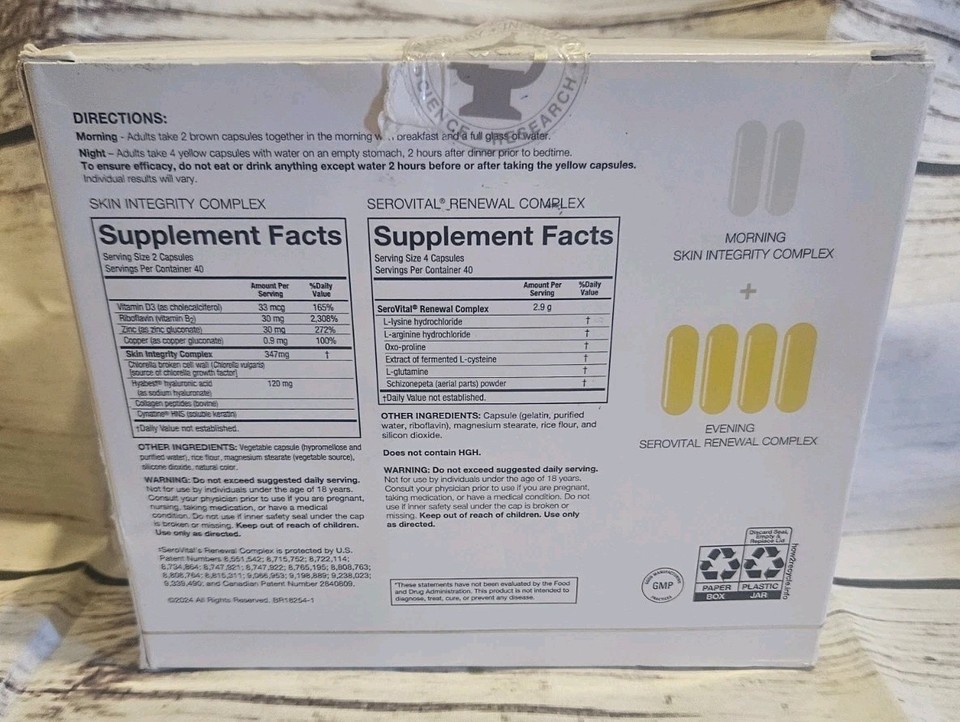 SeroVital Skin Revive 40 Day Supply 240 Capsules Healthy Aging ...