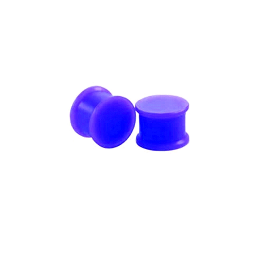 Pair Solid Silicone Ear Plug Cylinder Double Saddle Flesh Tunnel ...