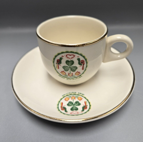 Pennsylvania Dutch Hex Sign Shamrock Distelfink Bird Demitasse Cup and ...
