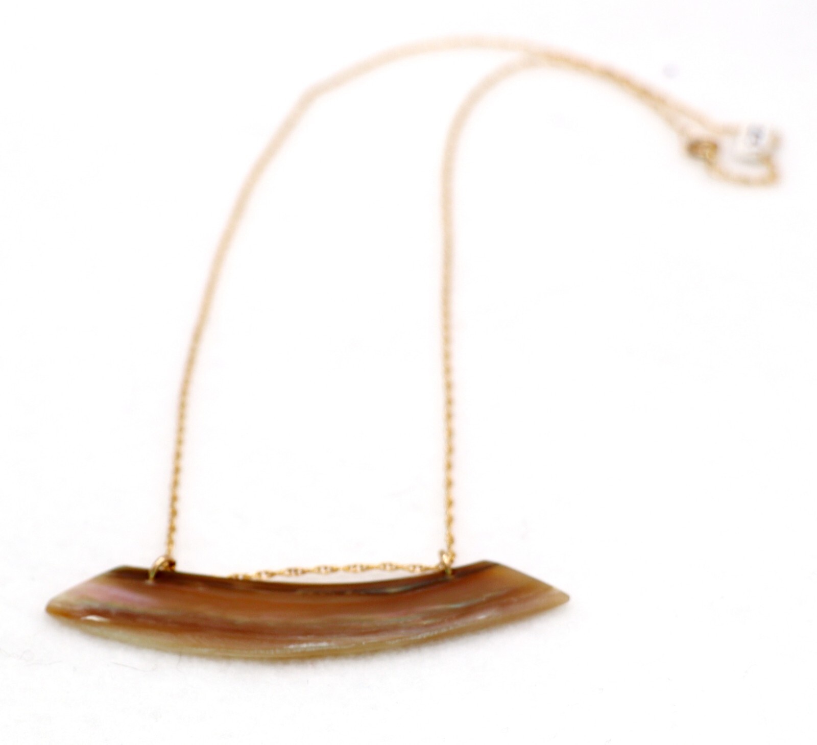 Abalone Hand Carved Shell Pendant Gold Plate Chain 18" Necklace ~ New ...