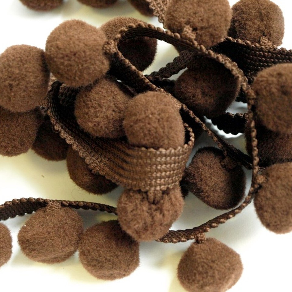 POM POM Trim Quality Pompoms 10mm Bobbles 18mm Total Width Tape Various ...