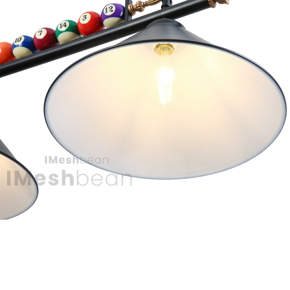 47" Metal Ball Design Hanging Pool Table Light Billiard Lamp with 3 ...