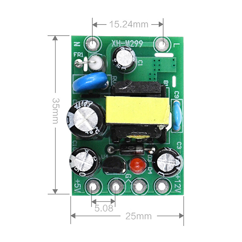 Mini AC-DC Converter AC110V 220V to DC 12V 0.2A+5V Module Board NTJ&f8 ...