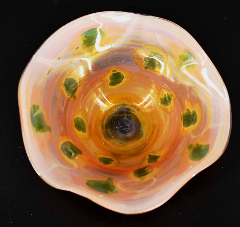Karl Schmid Kunstglas- Schale Studioglas 92 art glass signiert ...