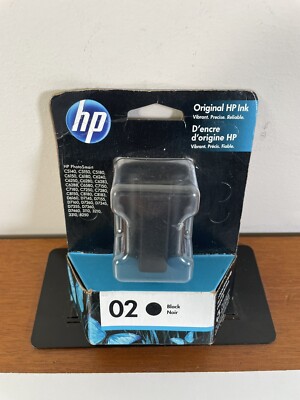 HP 02 Black Original Ink Cartridge - NOS New Sealed Box Expired October ...