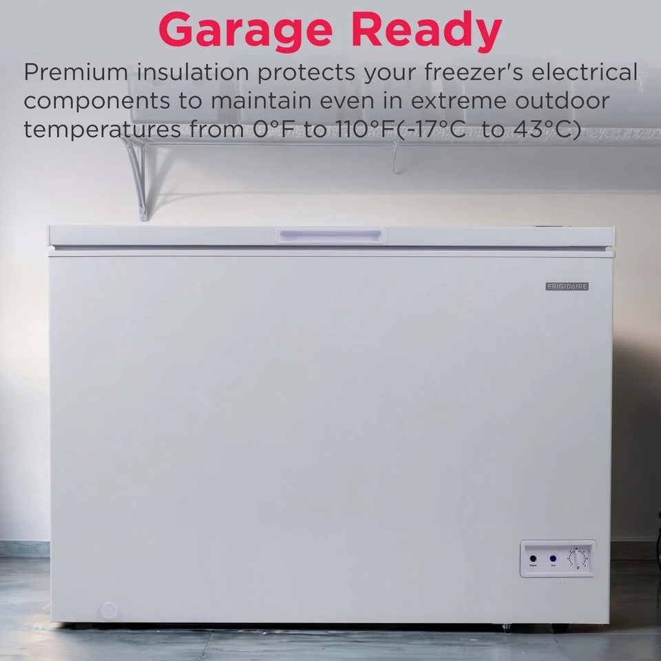 Frigidaire EFRF1005 10.3 Cu. Ft. Garage Ready Chest Freezer in White ...