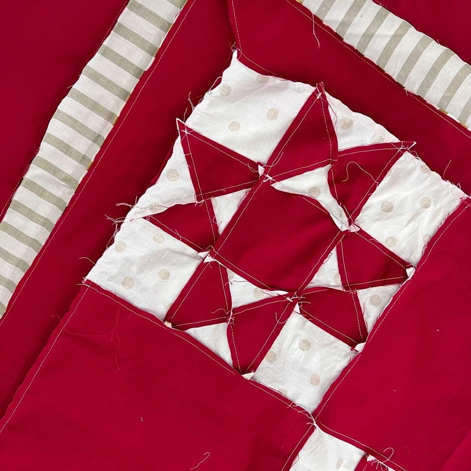 Handmade Christmas Star Baby Quilt Top 47x47" Pieced~ BABY/BED/Wall ...
